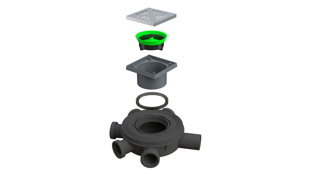 MAXI - DRAIN Outlet ø 50 mm, H 70 mm, 5 Inlets ø 50 mm - Bonomini S.r.l.